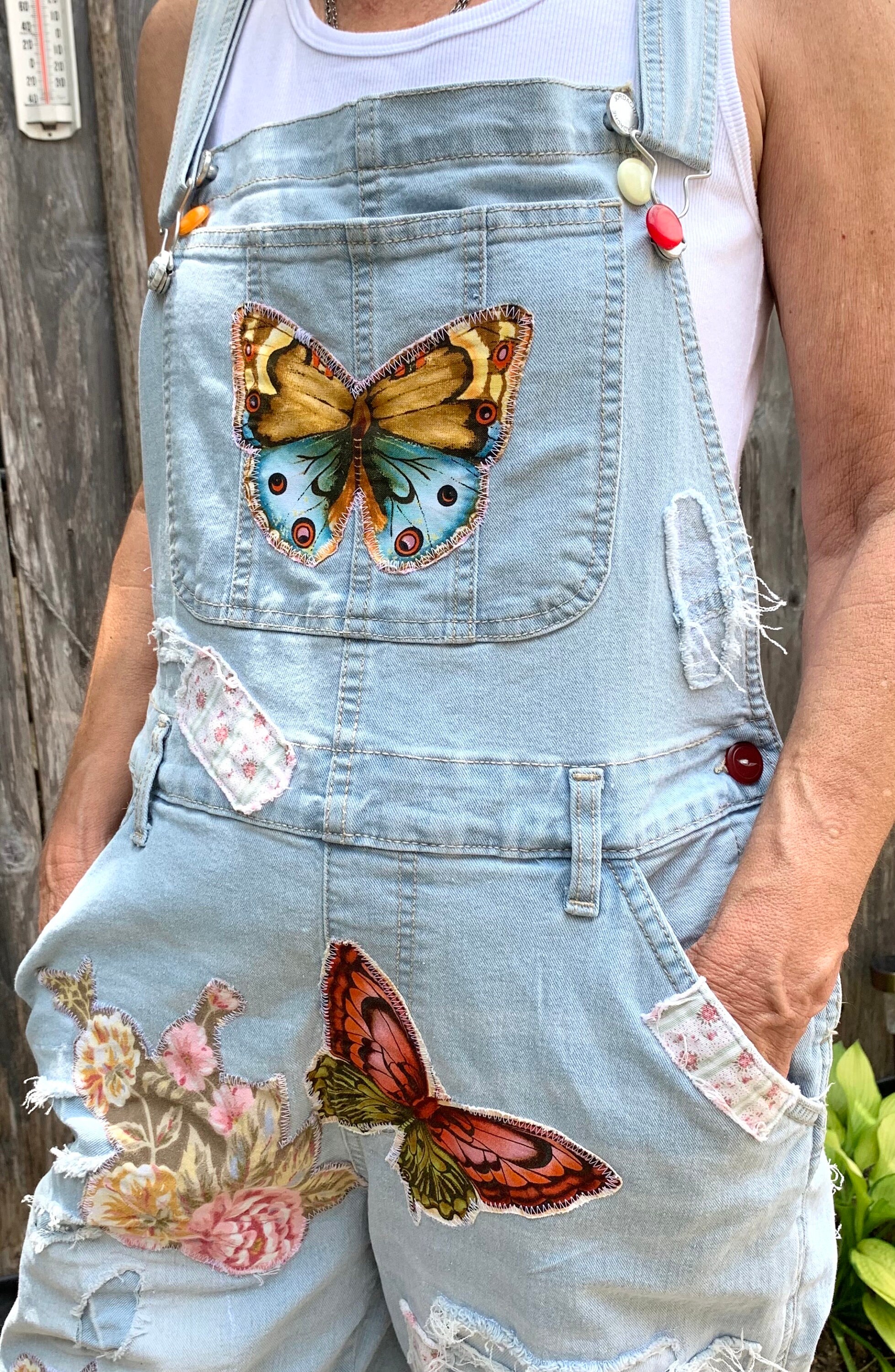 Ladies Small/medium/large Upcycled Oversized Distressed Embellished ...