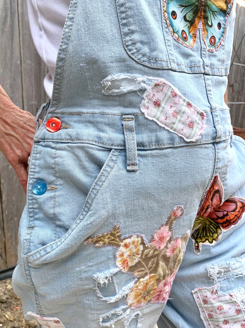 Ladies Small/medium/large Upcycled Oversized Distressed Embellished ...