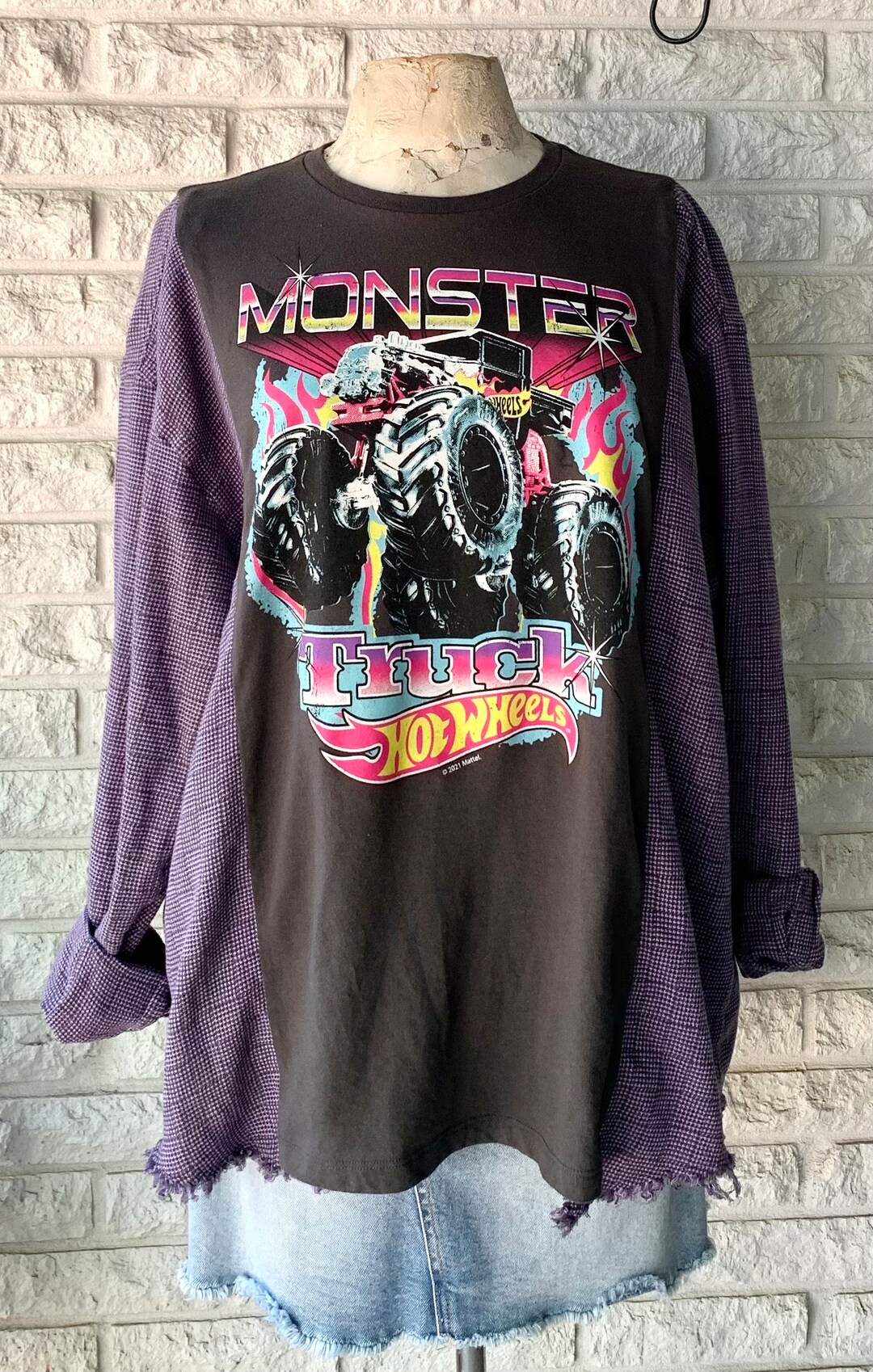 Flannel & Tee Rework Sustainable Clothing Tops Shirt Refashioned ...