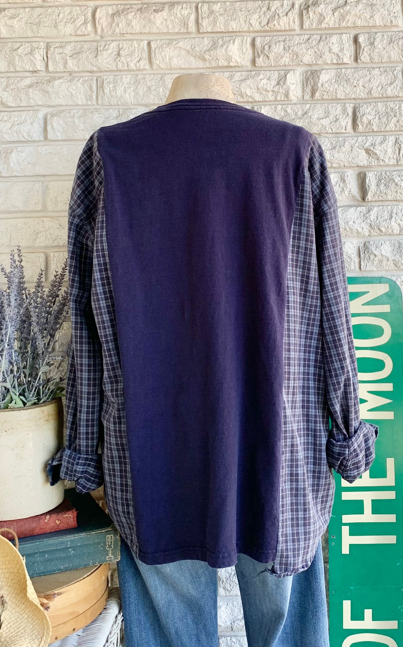 Reworked Dallas Cowboys NFL T-shirt and Flannel Sustainable Clothing ...