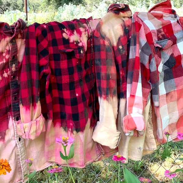 Bleached Flannel - Etsy