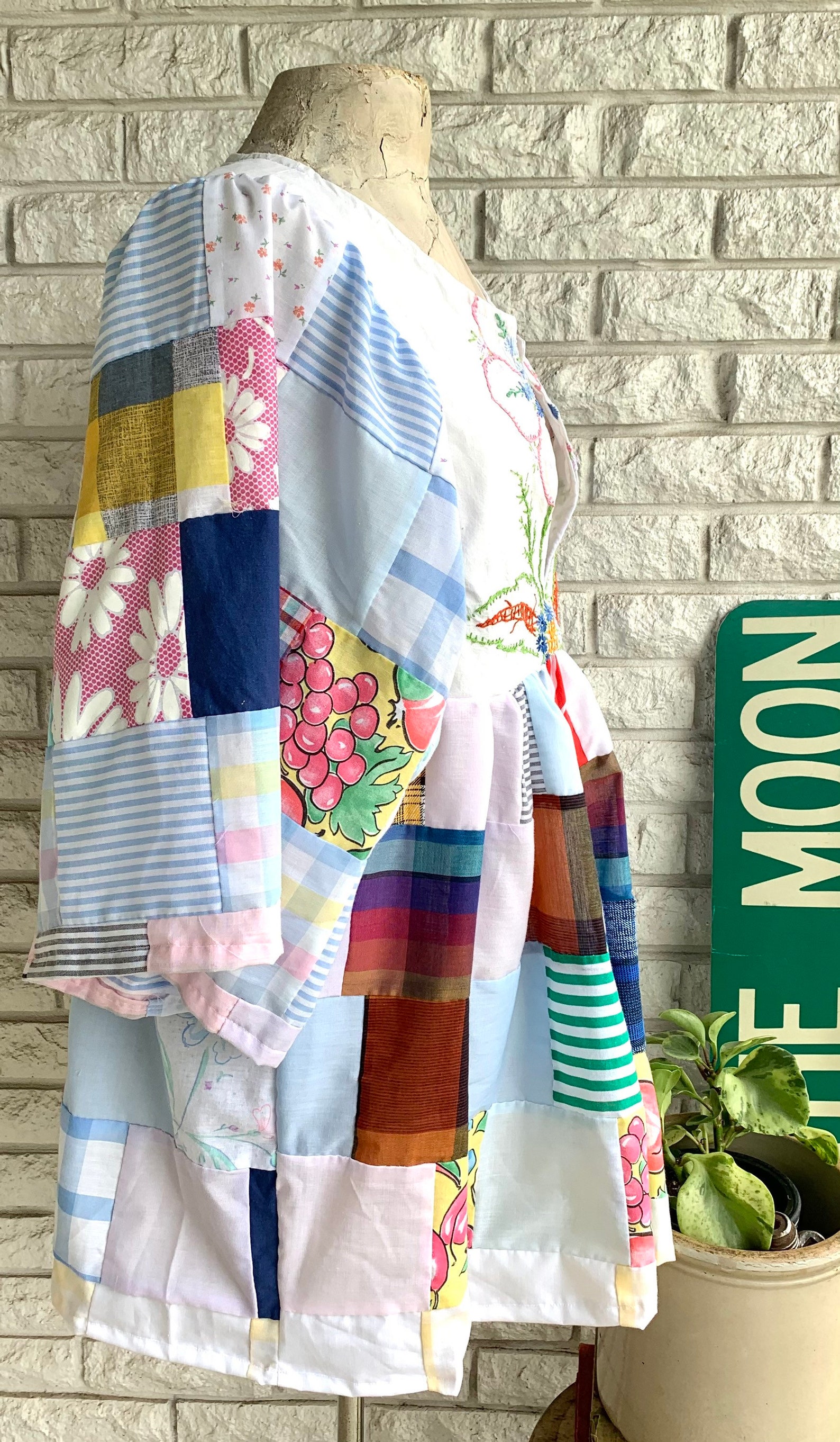 Ladies Large Vintage Quilt Tunic Top Handmade Bell Sleeve - Etsy