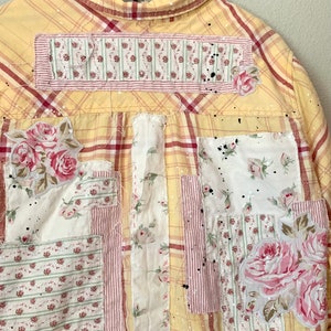 Ladies 3XL Reworked Upcycled Patchwork Crop Top Patched Shirt Cropped ...