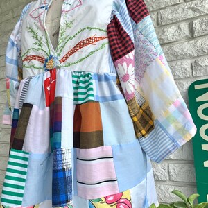 Ladies Large Vintage Quilt Tunic Top Handmade Bell Sleeve - Etsy