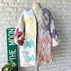 Vintage Quilt Coat Jacket Handmade Size X-large Boho Trendy - Etsy