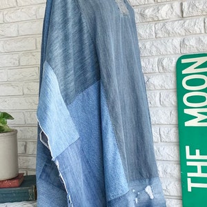 Handmade Upcycled Reworked Denim Poncho Patchwork Denim OOAK Cowgirl ...