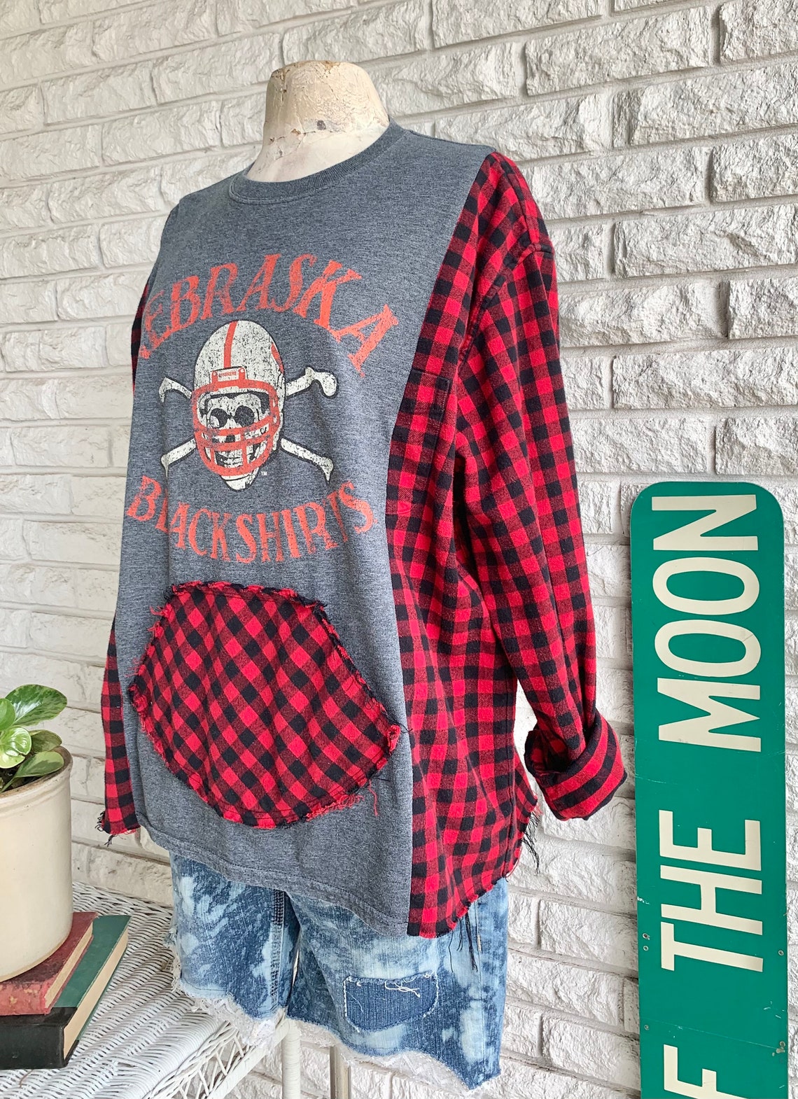 Reworked Nebraska Blackshirts Tee and Flannel Game Day Rework Clothing ...