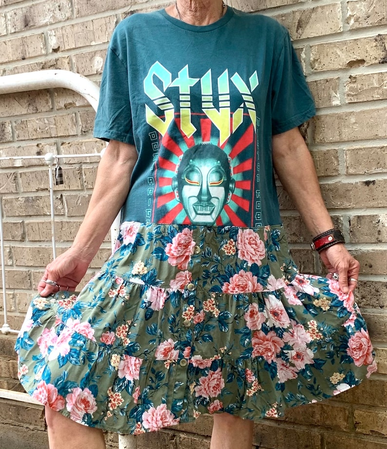 Styx T Shirt Dress Maxi Dress Reworked T Shirt Sustainable Small/medium ...