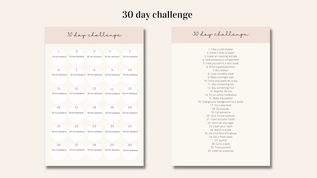 30 Day Challenge Template - Etsy