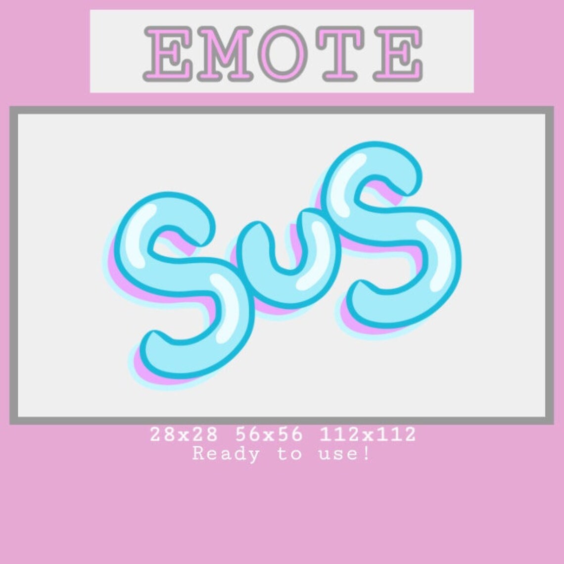 Sus Text Twitch Emote Twitch Badge Icon . Twitch Asset . - Etsy