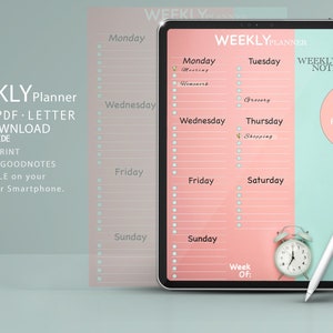 Weekly Planner Printable and Digital Instant Download A4, A5, Usletter ...