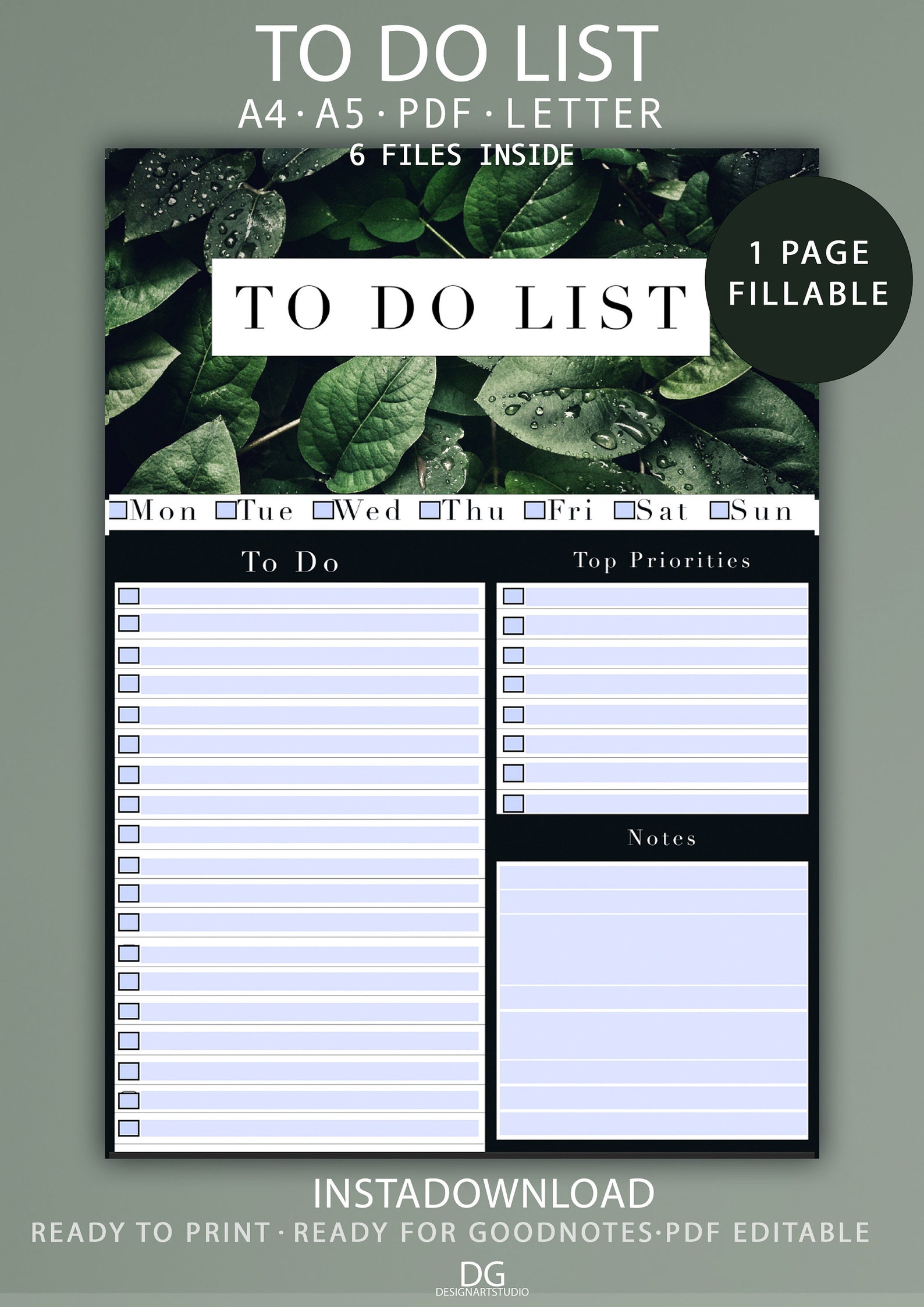 Minimalist to Do List Printable and Digital Ipad to Do List - Etsy