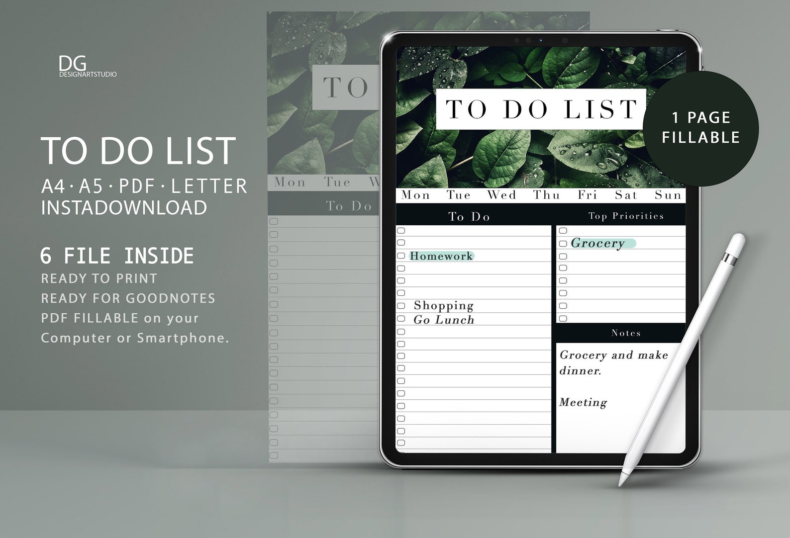 Minimalist to Do List Printable and Digital Ipad to Do List - Etsy