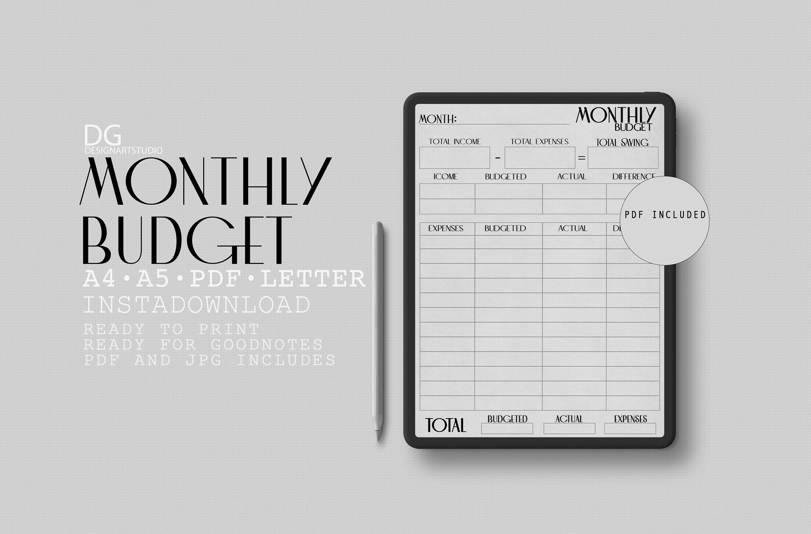 Monthly Budget Overview Template Printable,printable, Budget Binder ...