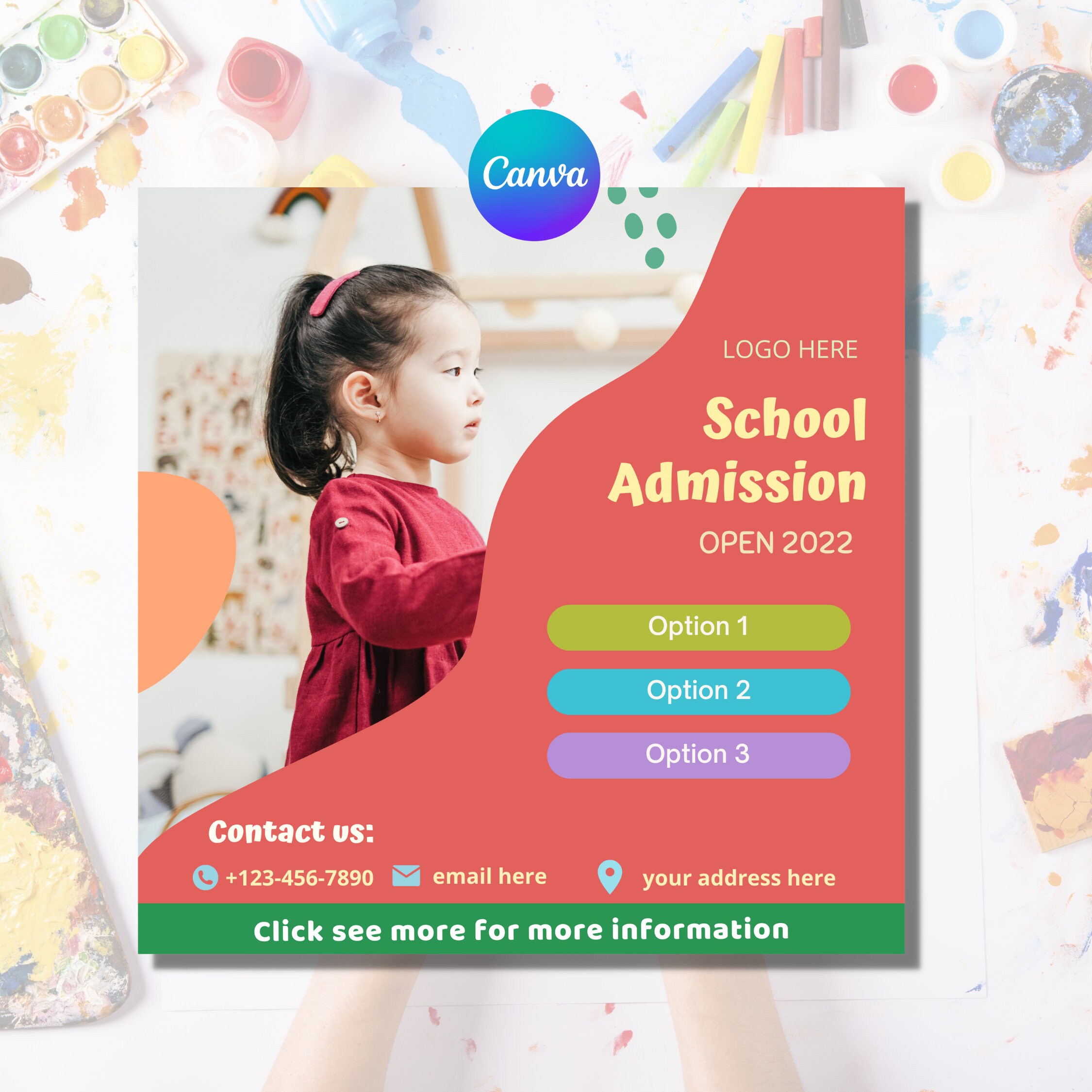Daycare Canva Template School Admission Canva Template - Etsy