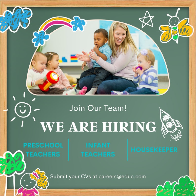 Daycare Canva Template We're Hiring Canva Template We Are Hiring ...