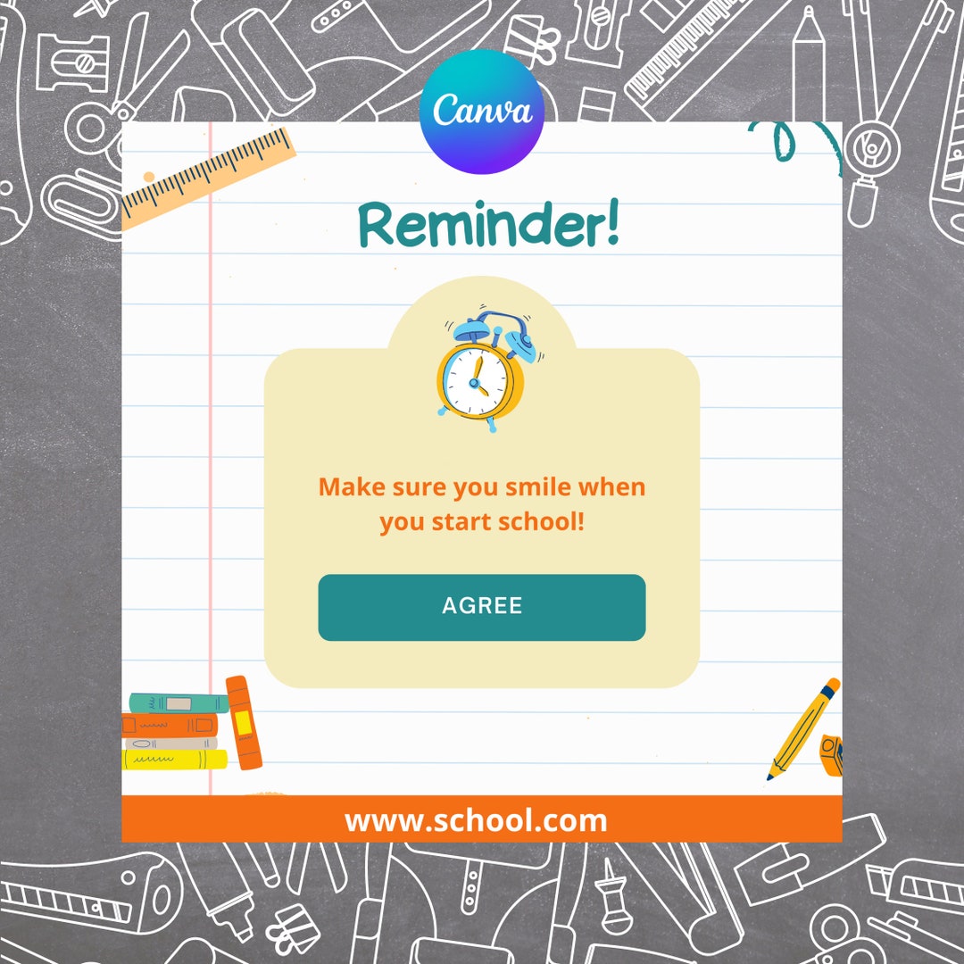 Daycare Canva Template School Reminder Canva Template - Etsy