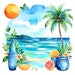 10 Watercolor Summer Theme Clipart Images - Etsy
