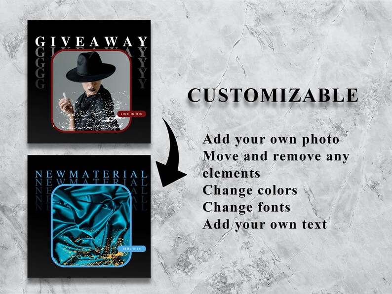 Black Instagram Post Templates Instagram Business Posts - Etsy