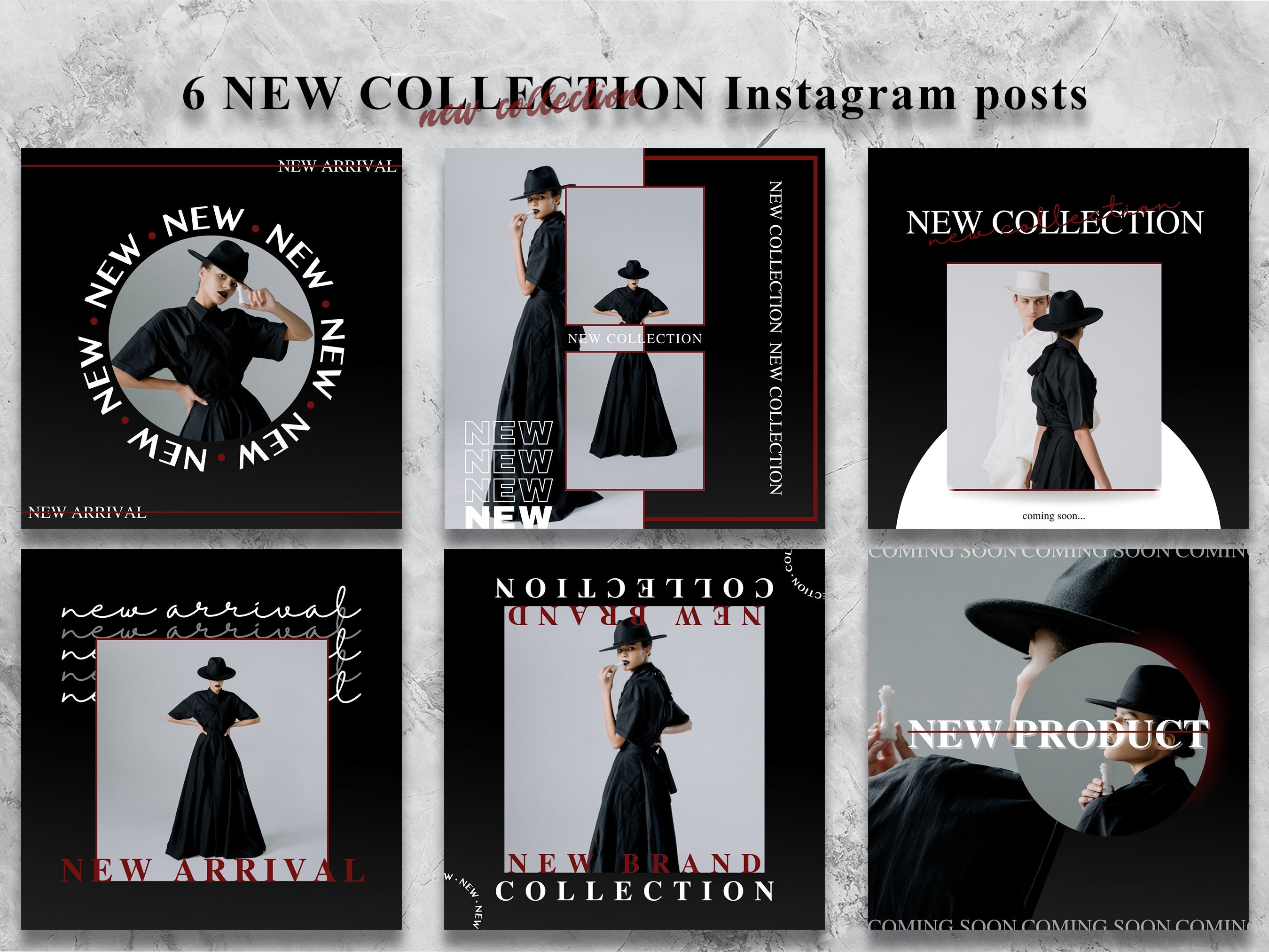 Black Instagram Post Templates| Instagram Business Posts| Black, White ...