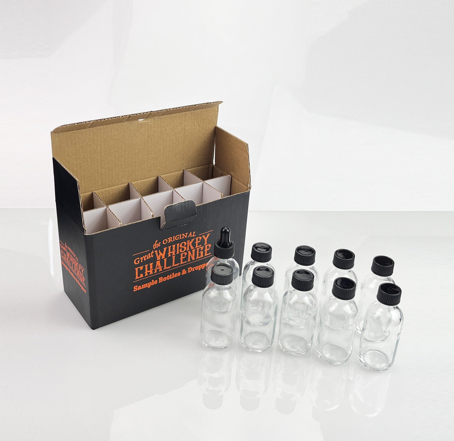 10pc Glass Mini 2oz Bottle Travel Set - 2 Oz Traveling Whiskey Bourbon ...