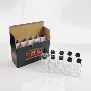 10pc Glass Mini 2oz Bottle Travel Set - 2 Oz Traveling Whiskey Bourbon ...