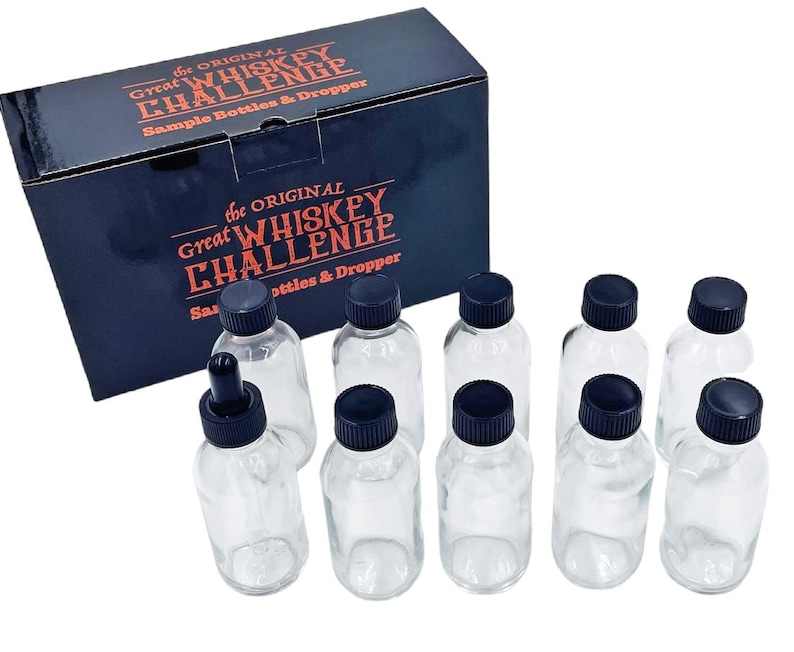 10pc Glass Mini 2oz Bottle Travel Set - 2 Oz Traveling Whiskey Bourbon ...