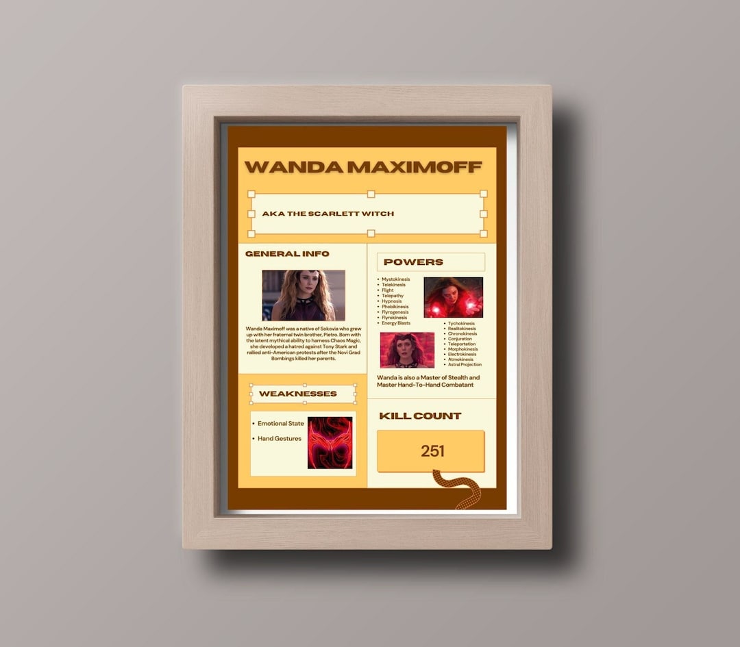 Wanda Maximoff Poster, Scarlet Witch Poster, Digital Download, Poster ...