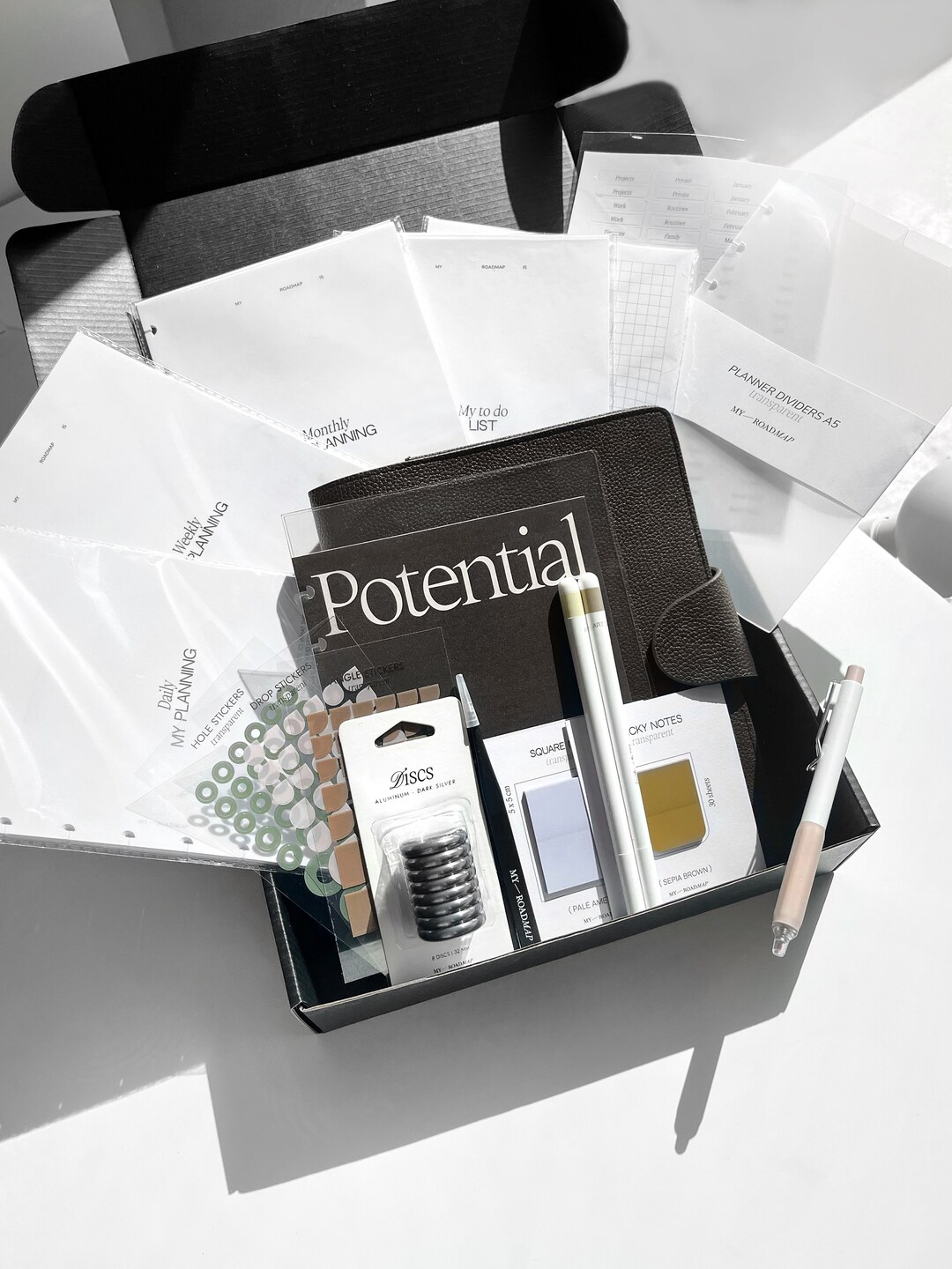 A5 Discbound Planner Box "dark Chocolate", Planner Starter Kit ...