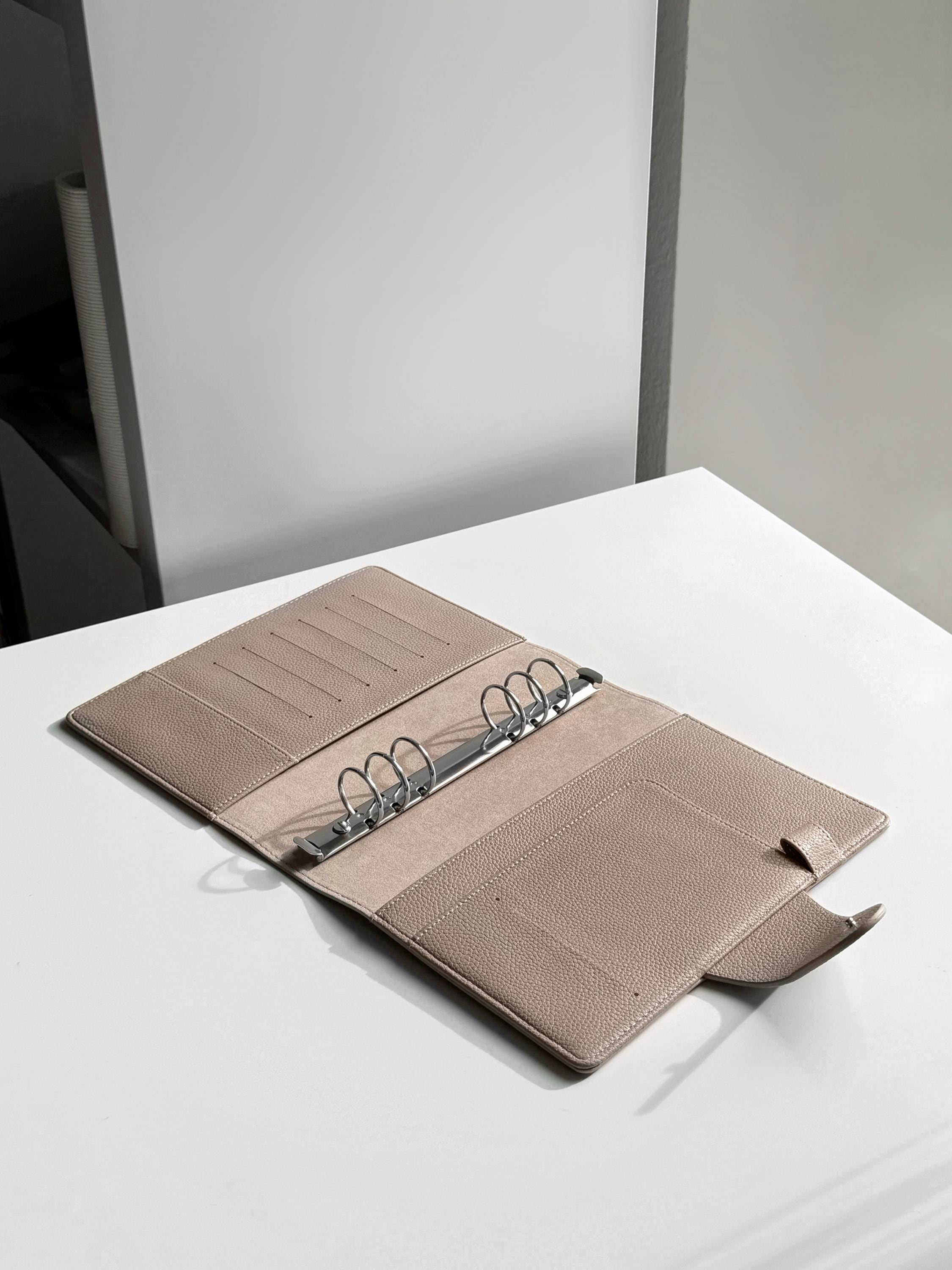 Refillable Notebook Cover «taupe Clair» | Personalizable | With Rings ...