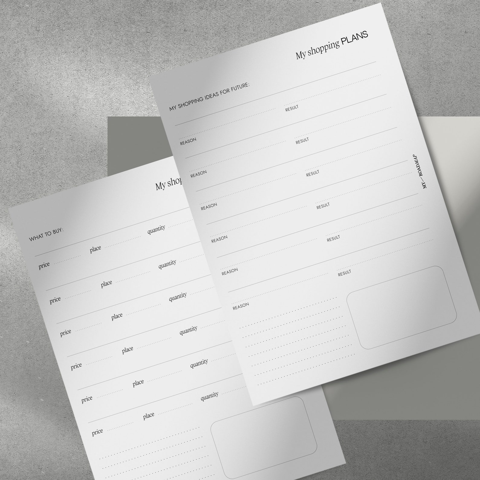 Printed Shopping Planner Inserts – Edition 1, Minimalist Grocery ...