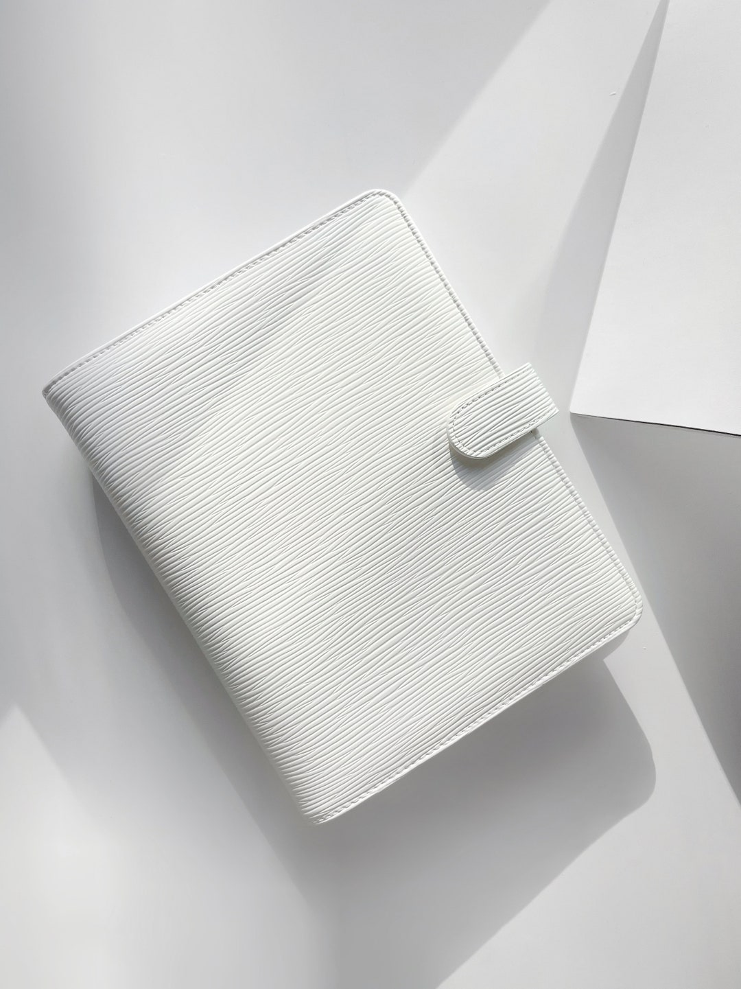 A5 Organizer "ivory" Refillable | Binder, Vegan Leather Ring Binder ...