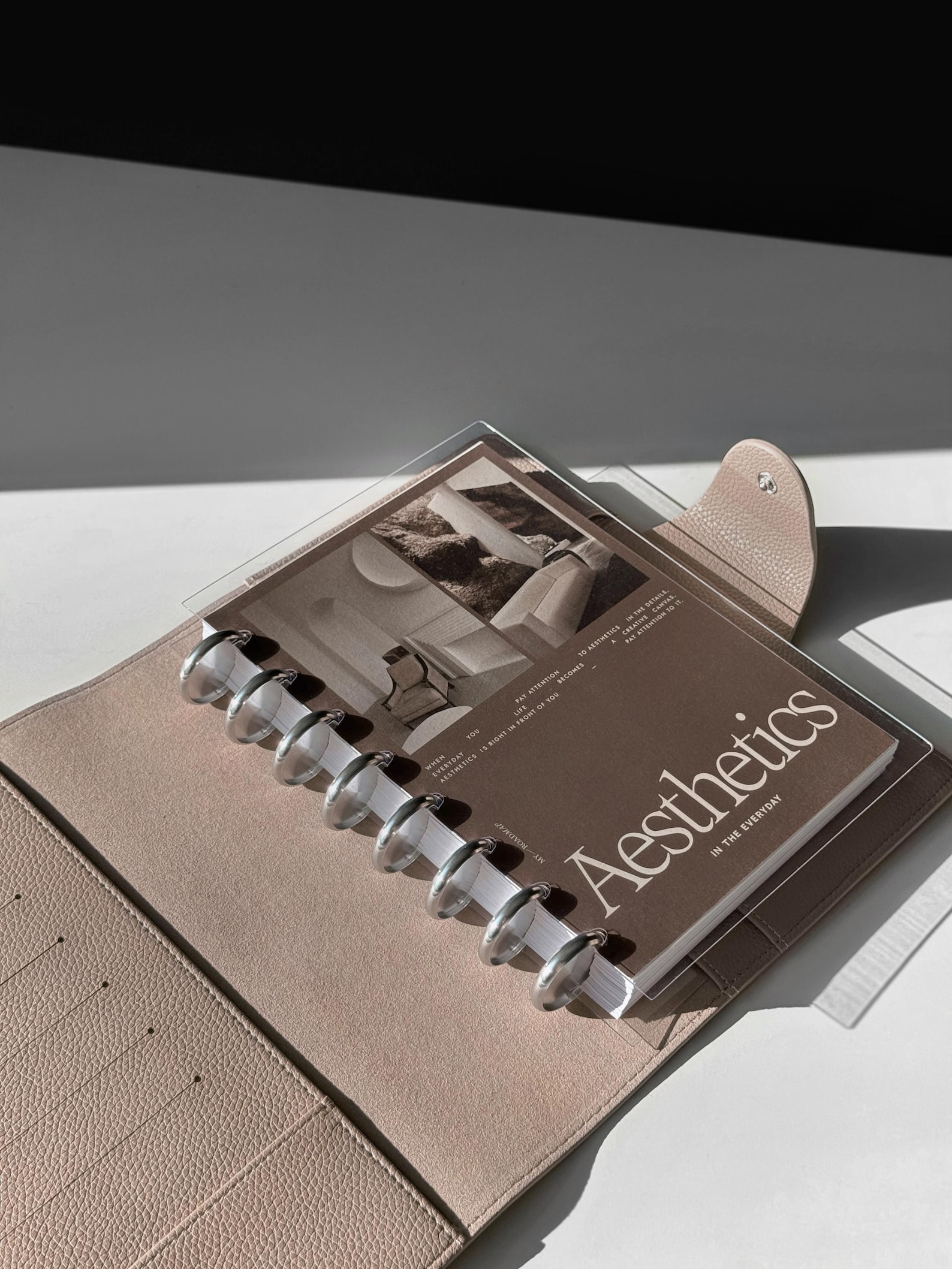 Refillable Notebook Cover «taupe Clair» | Personalizable | With Rings ...