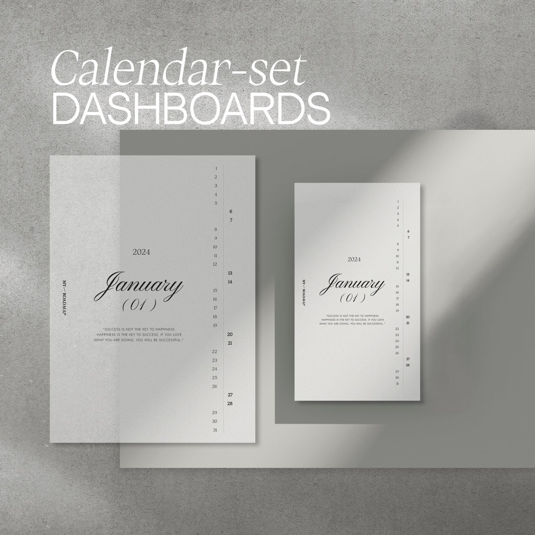 Calendar Set 12 Dashboards 2025 Made of Vellum Transparent or Photo ...