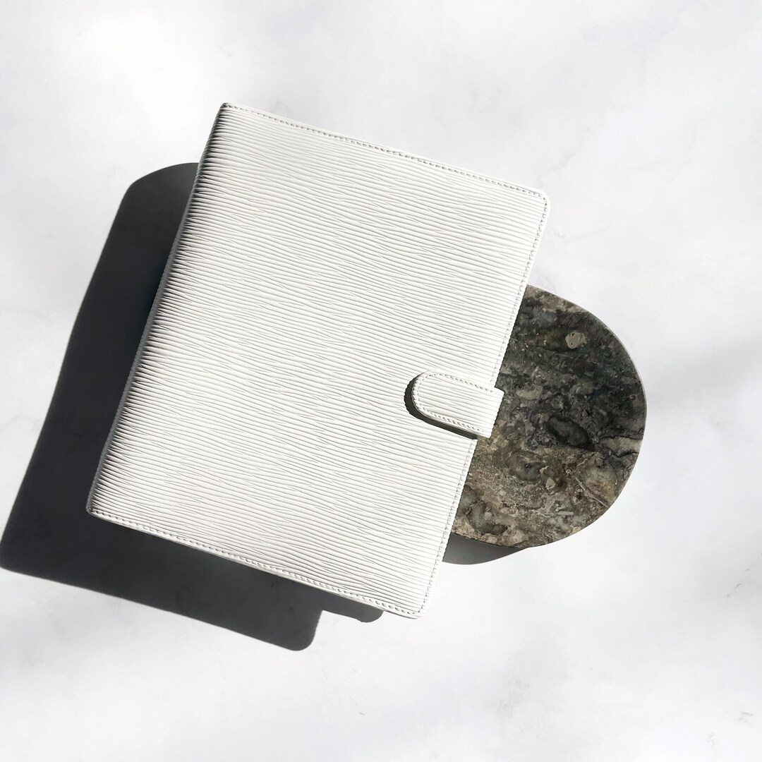 A5 Organizer ivory Refillable Binder, Vegan Leather Ring Binder, Agenda A5 - Etsy
