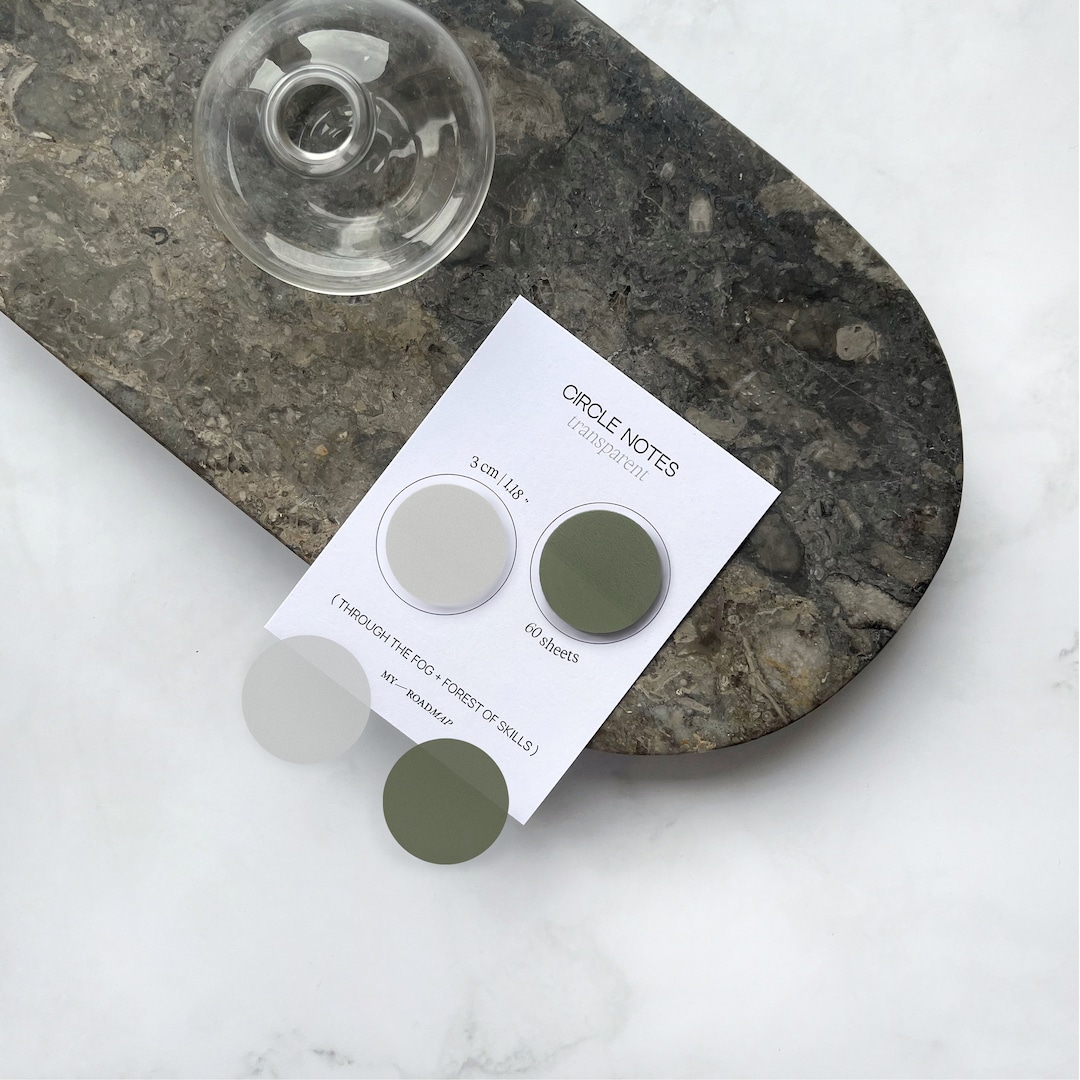 Round Sticky Notes Transparent 3cm 2 Color Set Modern Planner Tabs ...