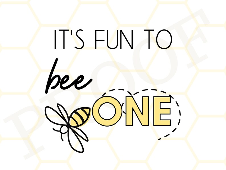 BEE Birthday Sign, Fun to BEE One Party Poster, First Bee Day, Digital ...