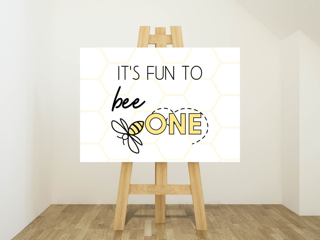 BEE Birthday Sign, Fun to BEE One Party Poster, First Bee Day, Digital ...