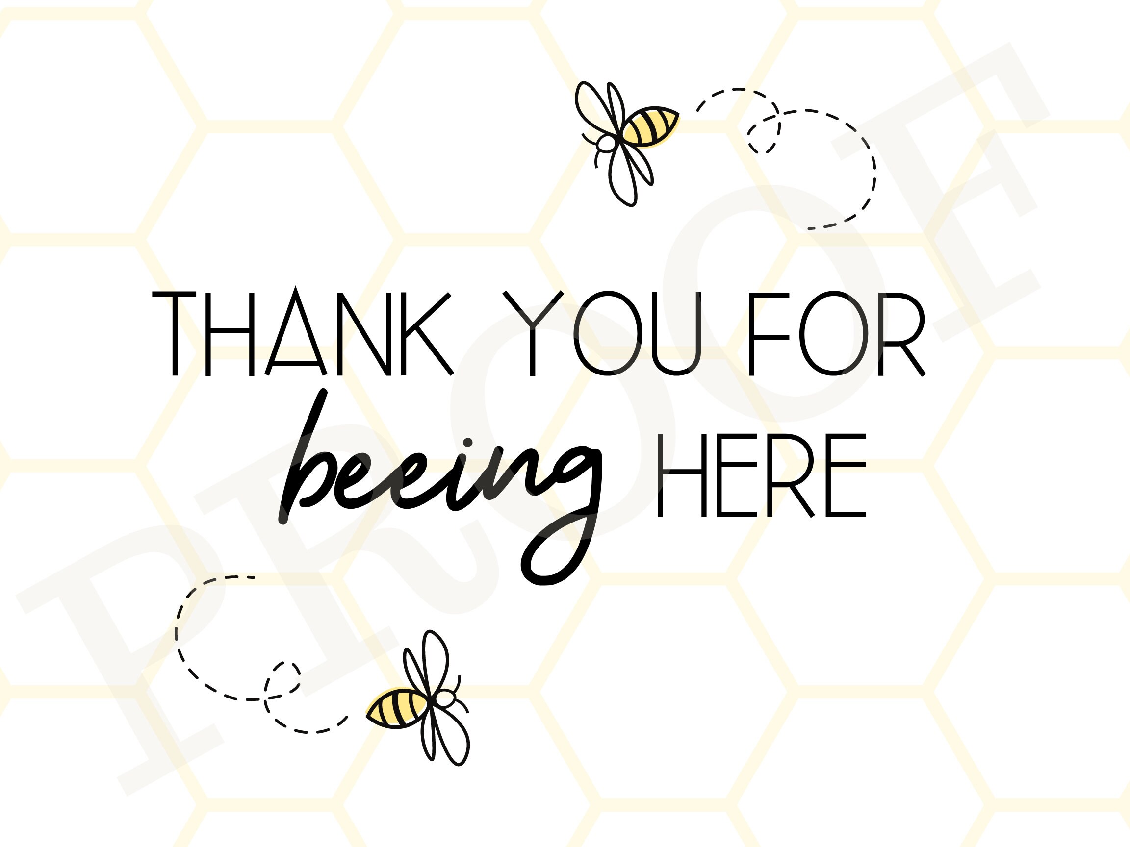 Bee Birthday Sign Thanks for Beeing Here Party Poster First - Etsy