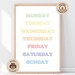 Days of the Week Poster, Printable Educational Playroom Posters, Boho ...