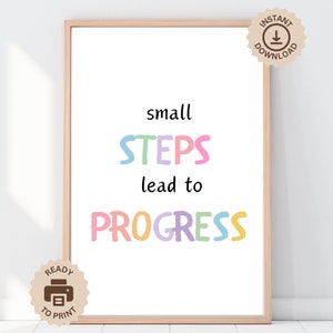 Growth Mindset Print, Mental Health Poster, Therapy Office Decor, Daily ...