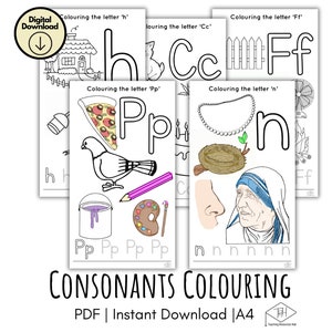 Phonics Consonant Letters Colouring Printable Coloring Pages - Etsy