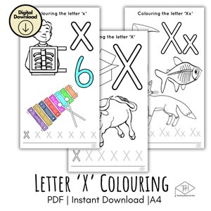 Phonics Alphabet Letter X Colouring Printable Coloring Pages - Etsy