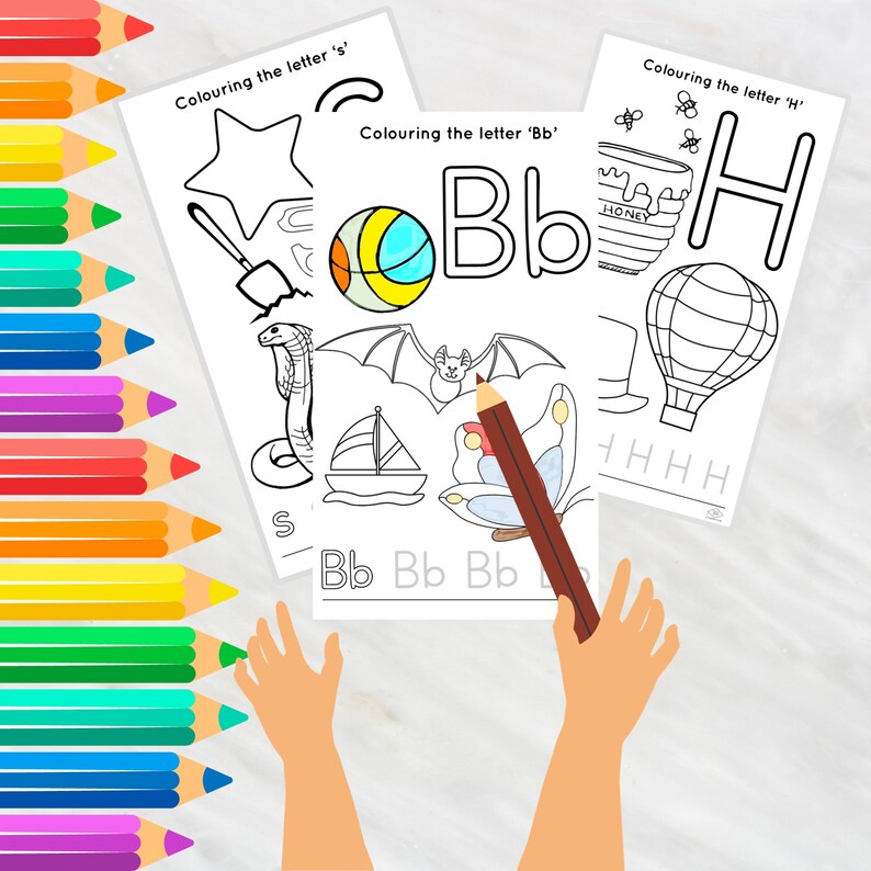 Phonics Alphabet Letter B Colouring Printable Coloring Pages A4 Toddler ...