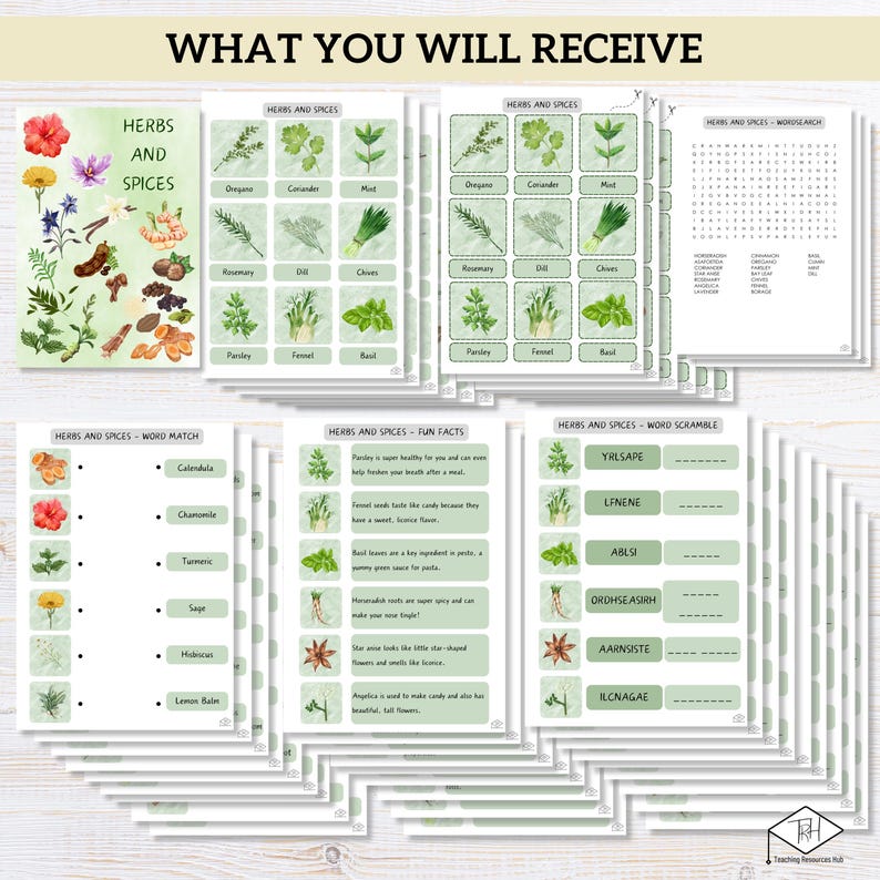 Herbs and Spices Toddler Busy Book Learning Pack - Montessori Materials ...