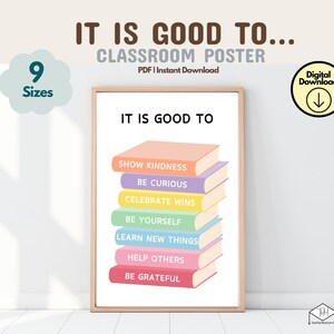 It is Good to Poster, Printable Educational Playroom Posters, Boho ...