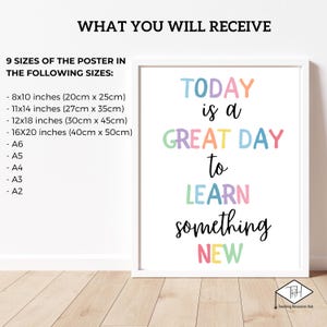 Today is A Great Day to Learn Something New Poster, Growth Mindset ...