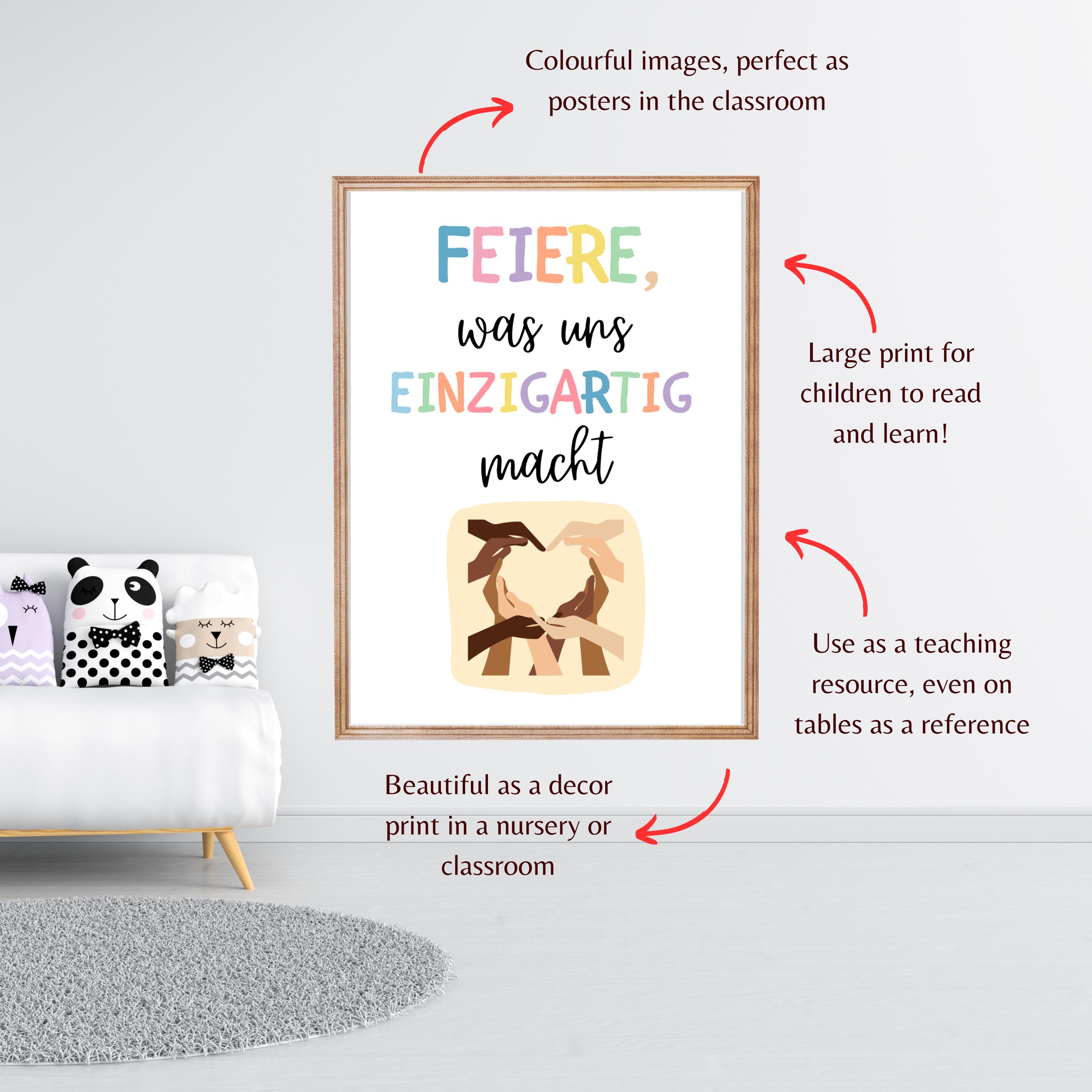 Celebrate What Makes Us Different German Poster, Growth Mindset ...