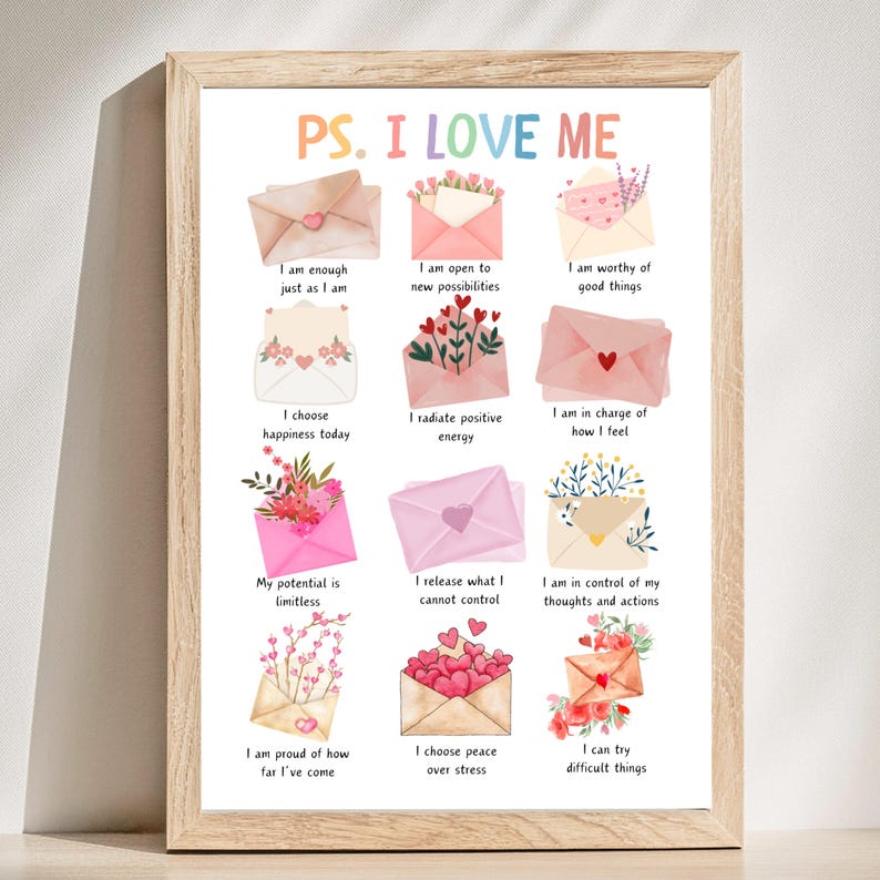 Therapy Office Counselor Decor, Note to Self Poster, Positive ...