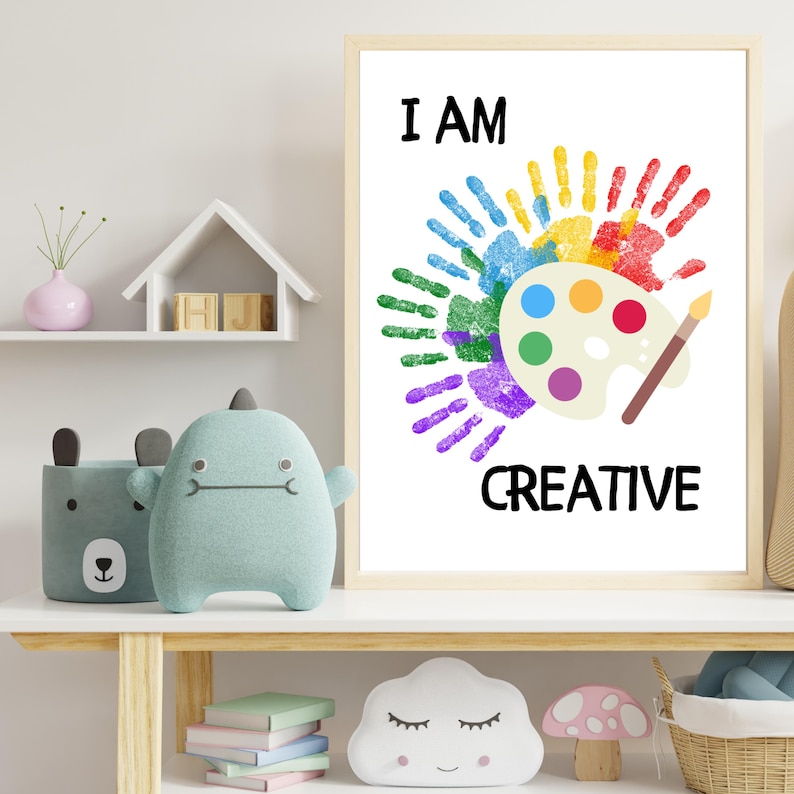 I Am Creative Affirmation Poster, Motivational Inspirational Wall Art ...